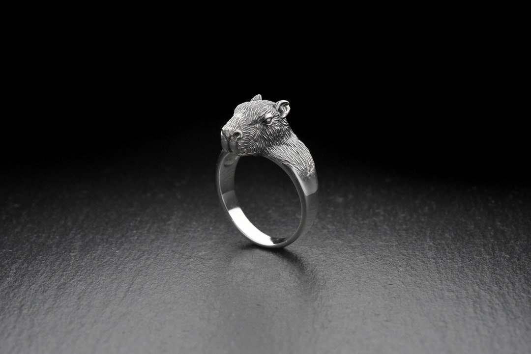 Sterling Silver Capybara Ring, Animal Ring, Handmade Animal Jewelry ...
