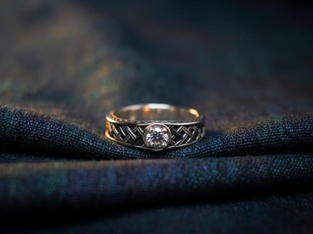 Celtic Knot Engagement Ring, Sterling Silver Eternity Band, White ...