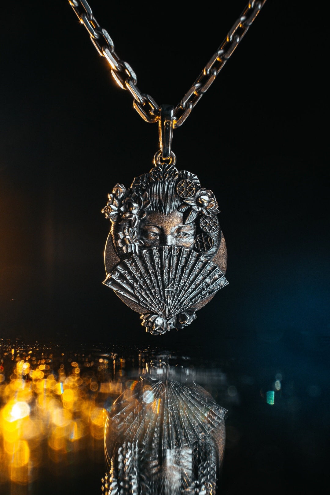 Sterling Silver Geisha Pendant: Handmade Japan Necklace - Etsy