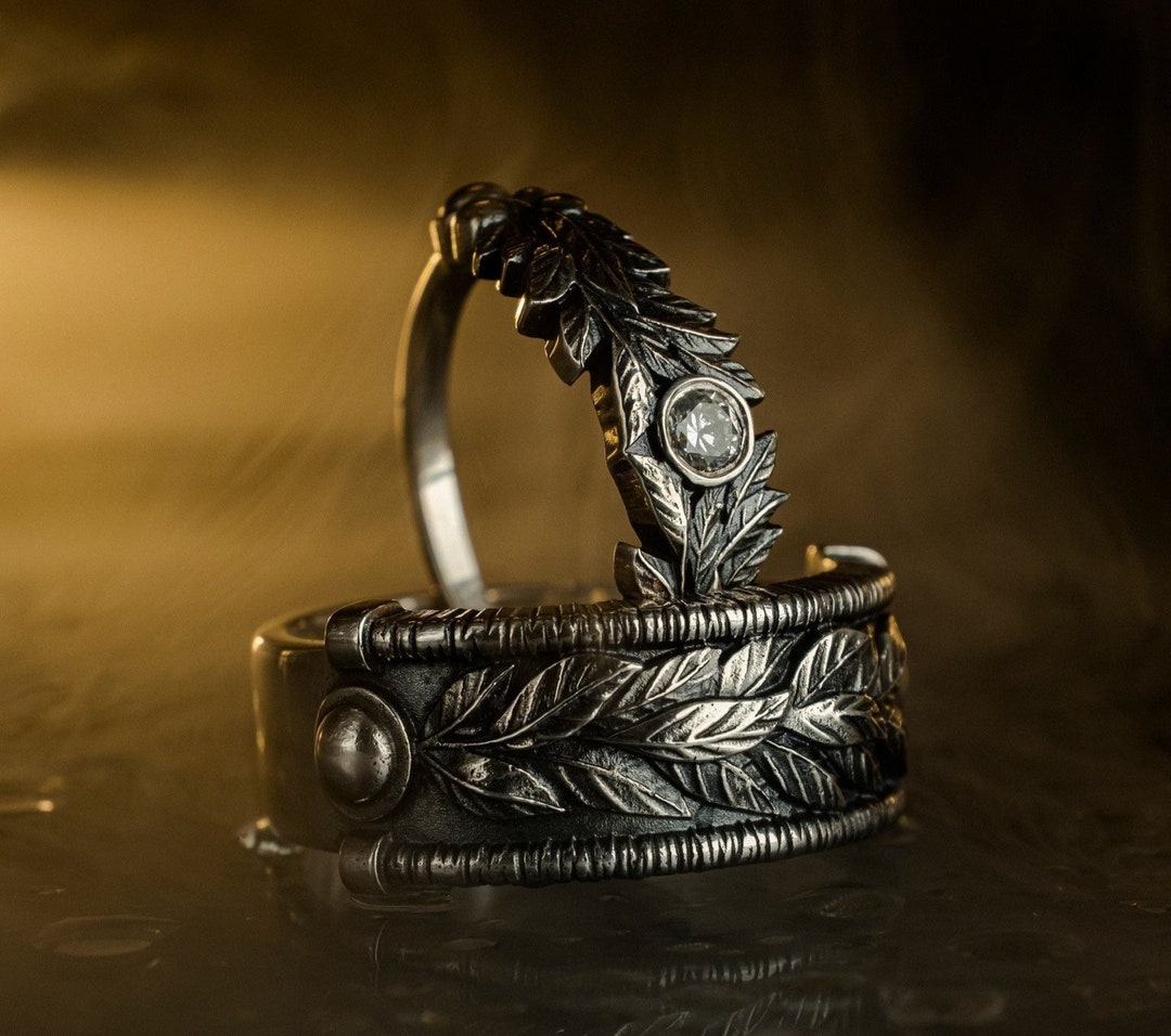 Sterling Silver Antique Wedding Rings, Ancient Greece Rings, Handmade ...