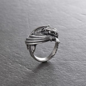 Sterling Silver Ring Baby Dragon, Cute Dragon Ring, Dragon Ring ...