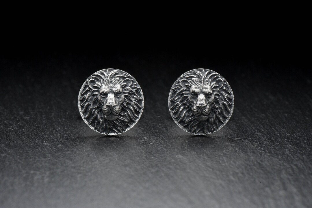 Sterling Silver Lion Cufflinks, Animal Jewelry, Lion Cufflinks, Lion ...