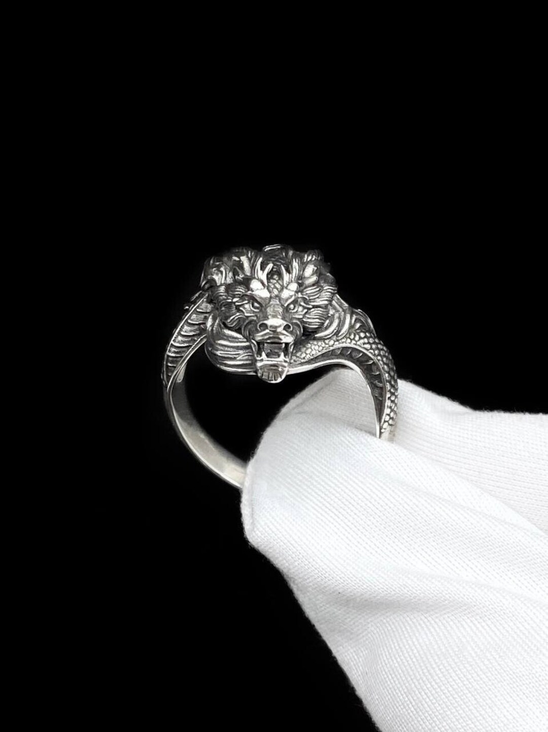 Sterling Silver Chinese Dragon Ring, Dragon Jewelry, Handmade Dragon ...