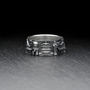 Sterling Silver Beijing Cityscape Ring: Handmade China Jewelry - Etsy
