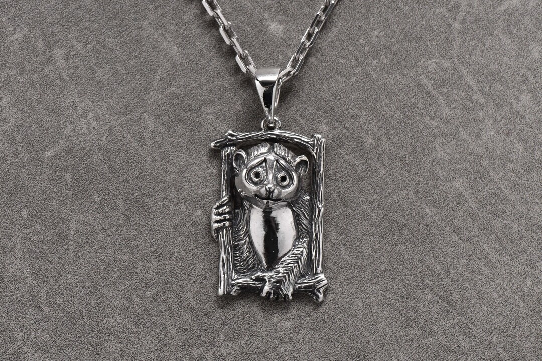 Sterling Silver Lemur Pendant: Handmade Animal Jewelry - Etsy UK