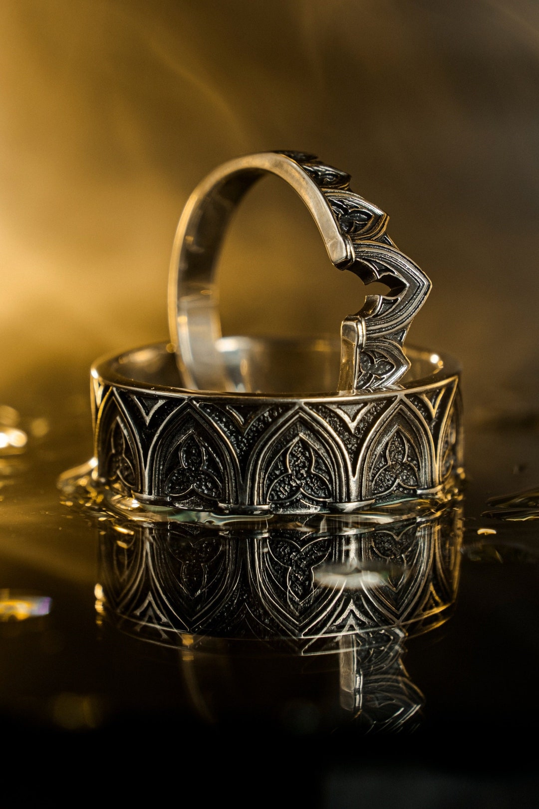 Sterling Silver Gothic Wedding Rings, Engagement Rings, Handmade ...