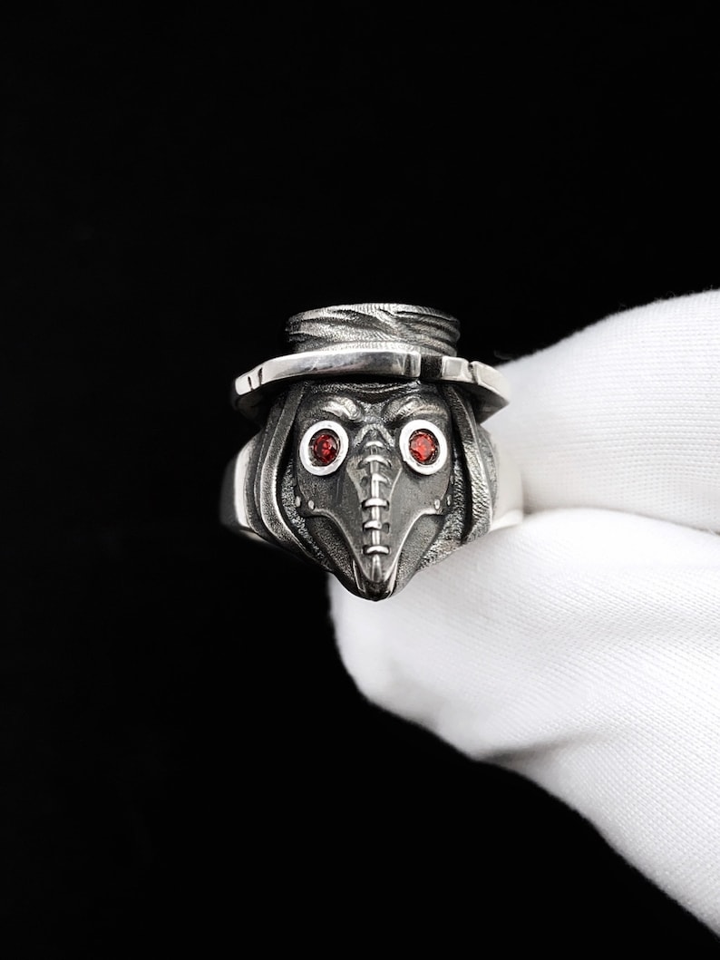 Sterling Silver Plague Doctor Ring: Gothic Mystical Jewelry - Etsy