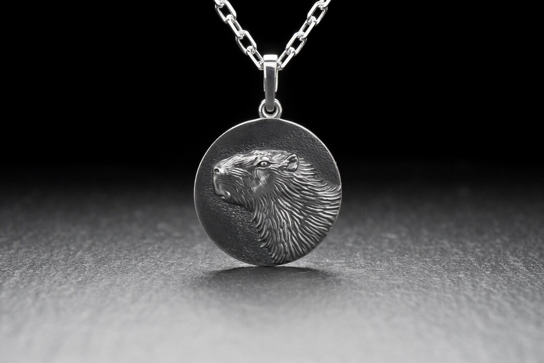 Sterling Silver Capybara Pendant: Handmade Animal Necklace - Etsy