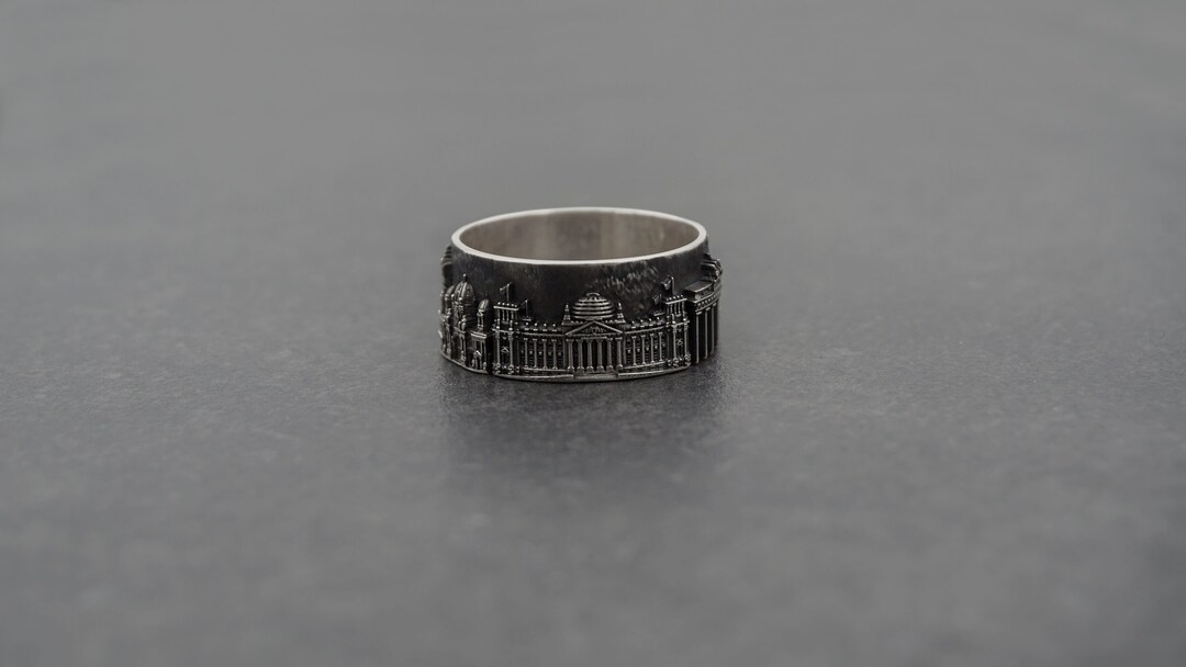 Sterling Silver Berlin Cityscape Ring, Germany City Ring, Travel ...