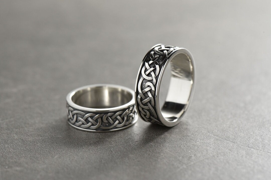 Sterling Silver Ring Celtic Pattern, Celtic Jewelry, Barbarian Ring ...