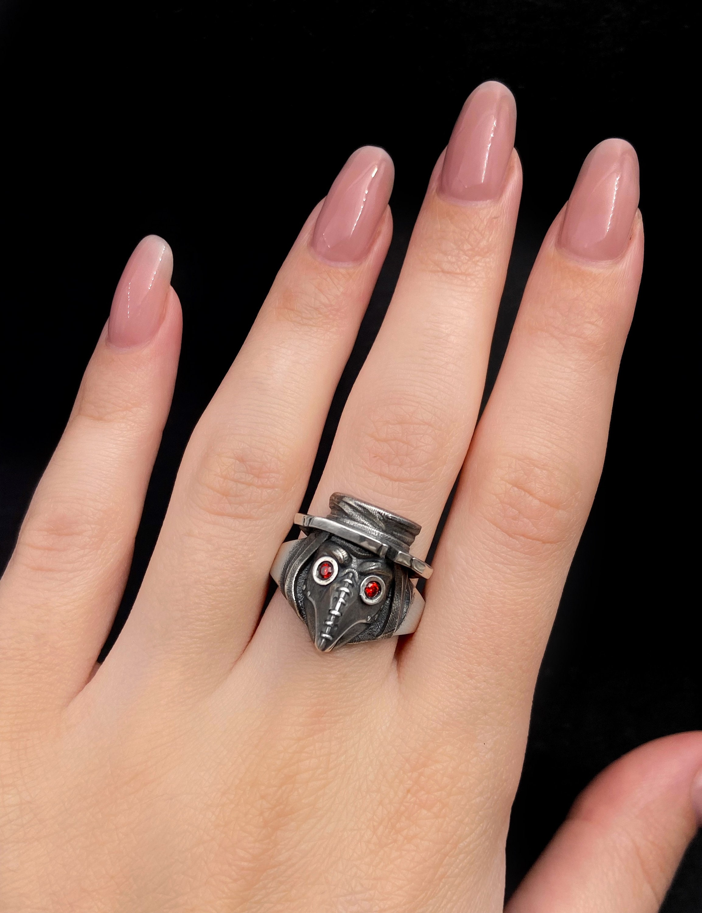 Sterling Silver Plague Doctor Ring: Gothic Mystical Jewelry - Etsy