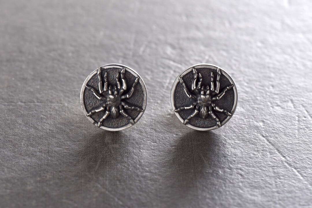 Sterling Silver Spider Cufflinks, Handmade Unusual Decoration, Spider ...