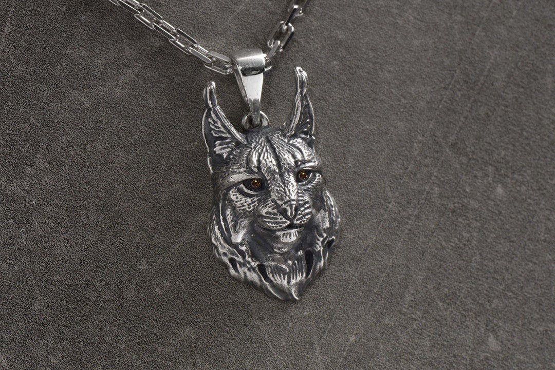 Sterling Silver Lynx Head Pendant, Handmade Jewelry, Lynx Lovers Gift ...
