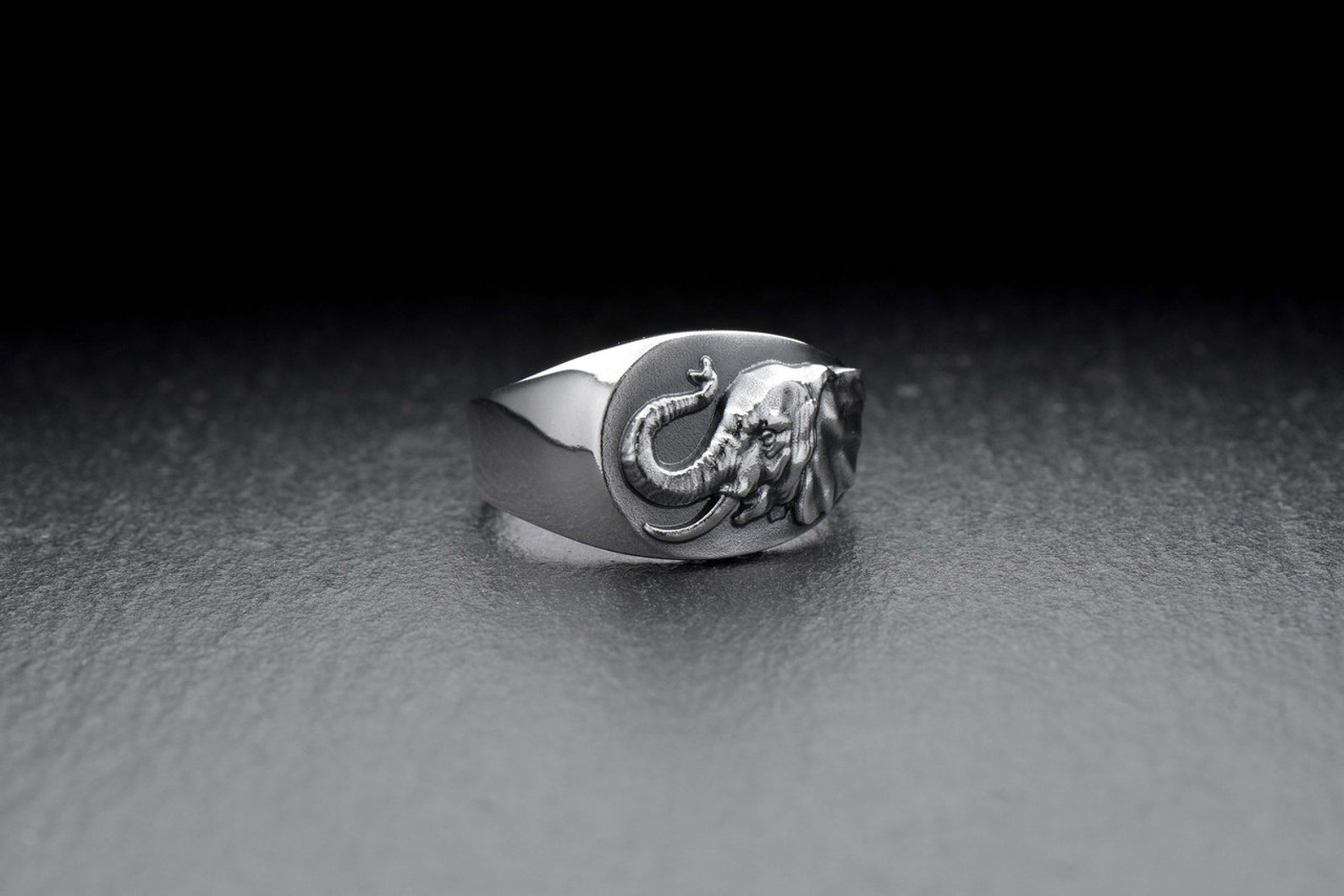 Sterling Silver Elephant Signet Ring: Handmade Animal Jewelry - Etsy