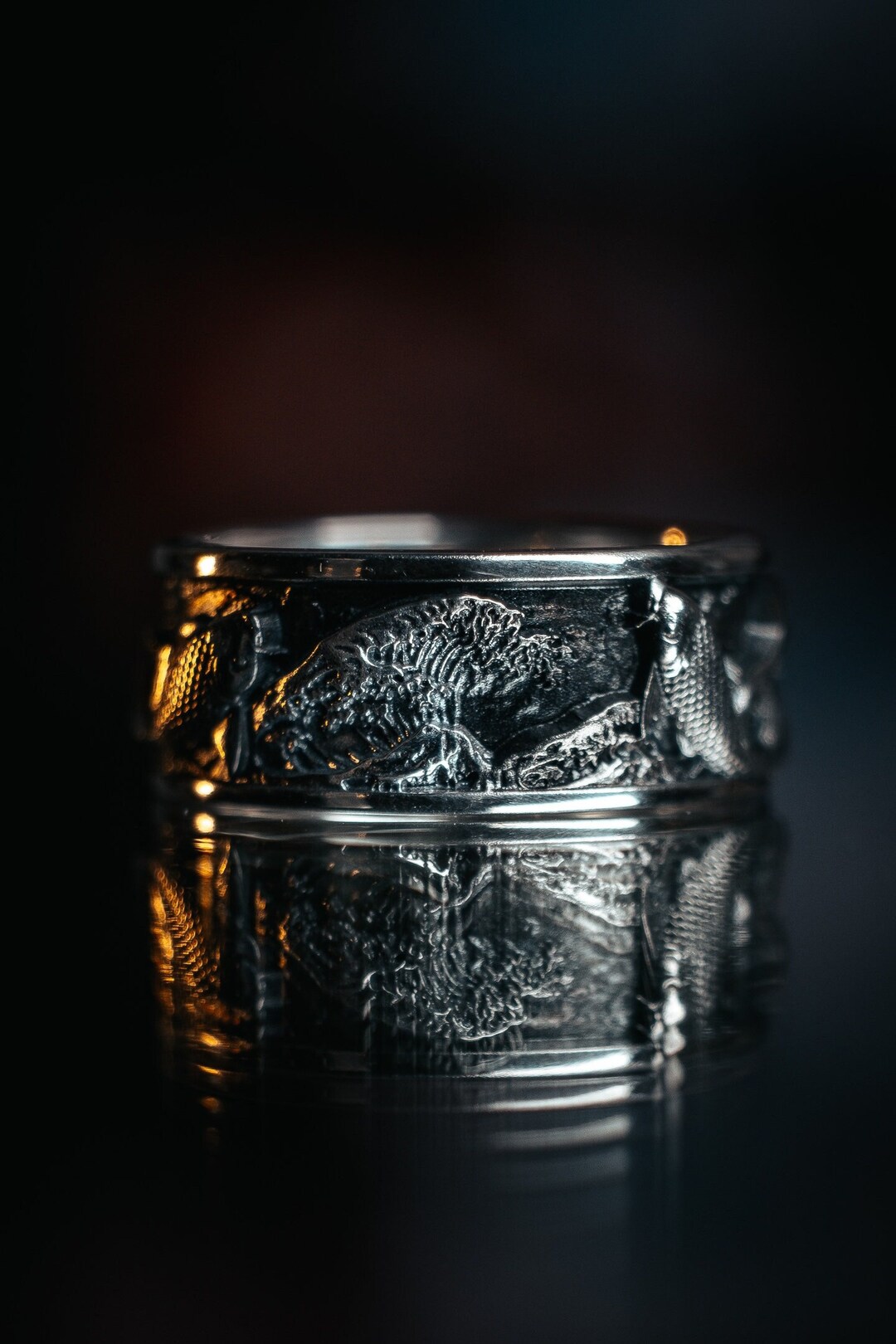Sterling Silver Koi Carp Ring: Handmade Asian Jewelry - Etsy