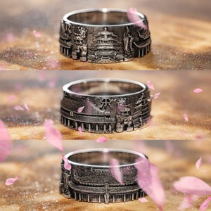 Sterling Silver Beijing Cityscape Ring: Handmade China Jewelry - Etsy
