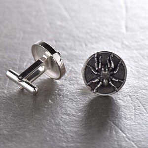 Sterling Silver Spider Cufflinks, Handmade Unusual Decoration, Spider ...