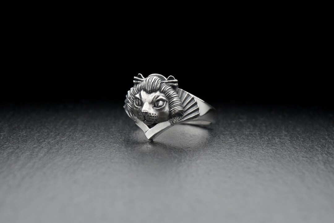 Sterling Silver Geisha Cat Ring, Cat Lover Gift, Animal Jewelry ...