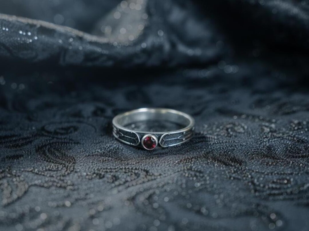 Sterling Silver Gothic Ring: Handmade Gemstone Medieval Band - Etsy