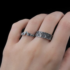 Sterling Silver Gothic Wedding Rings, Engagement Rings, Handmade ...