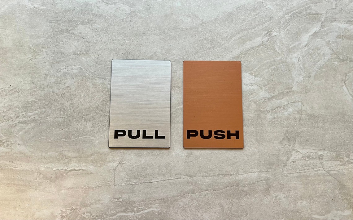 Push Pull Door Sign Office Sign Door Signs Set of 2 Laser Engraved ...