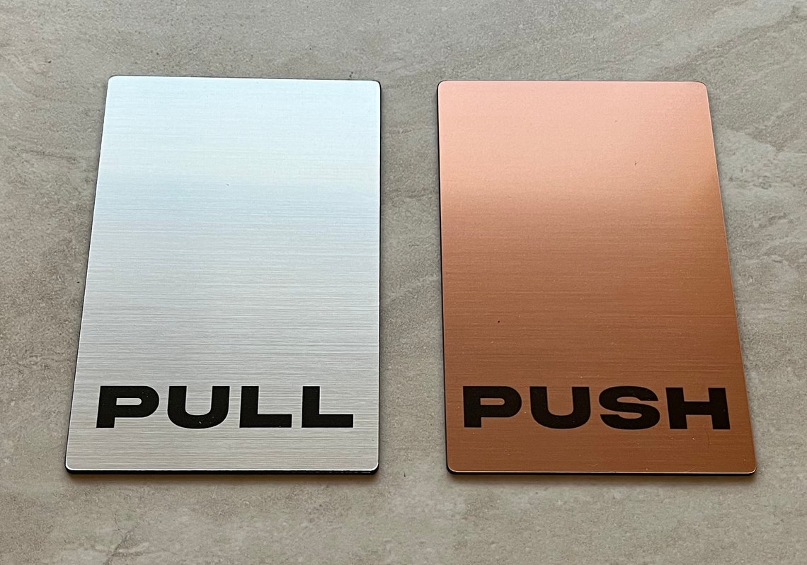 Push Pull Door Sign Office Sign Door Signs Set of 2 Laser Engraved ...