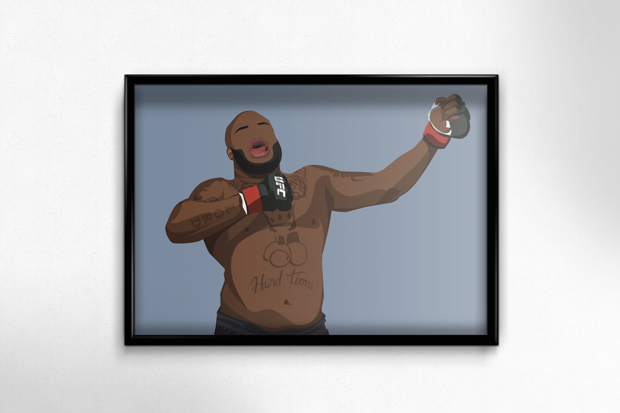 Derrick Lewis the Black Beast Poster UFC Wall Art | MMA | Flat Design ...