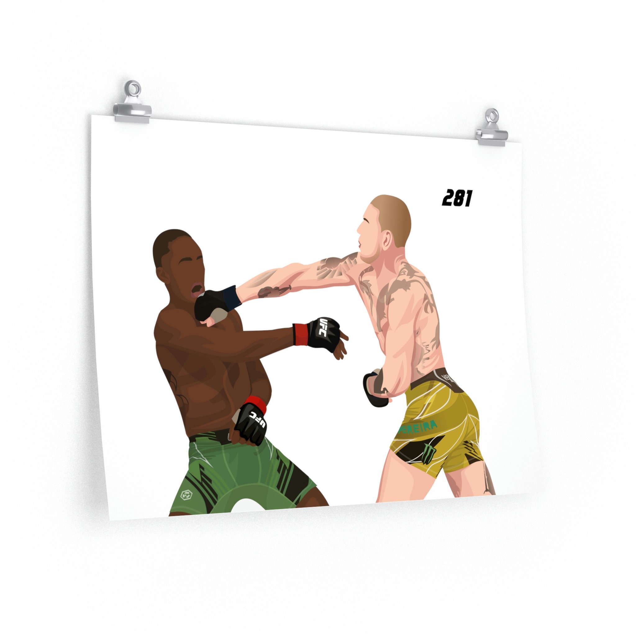 Alex Pereira Defeats Izzy | UFC 281 Print | MMA | Flat Design | Mma ...
