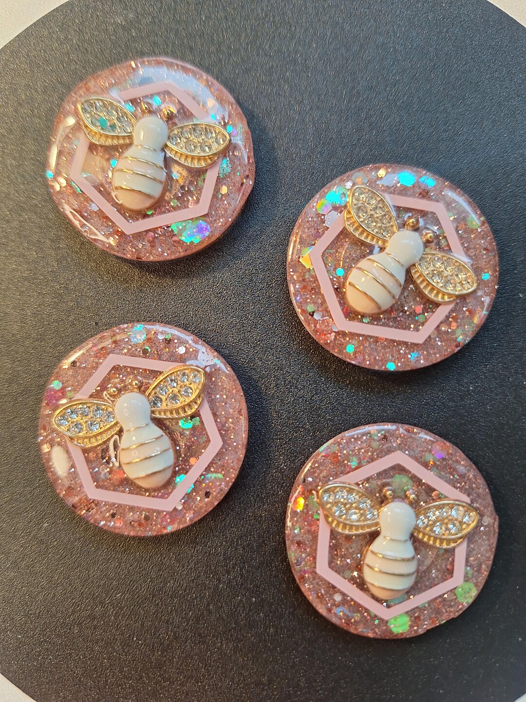 Pink Bee Badge Magnet - Etsy
