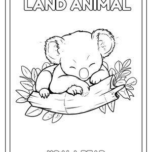 5 Land Animals Colouring Pages - Etsy