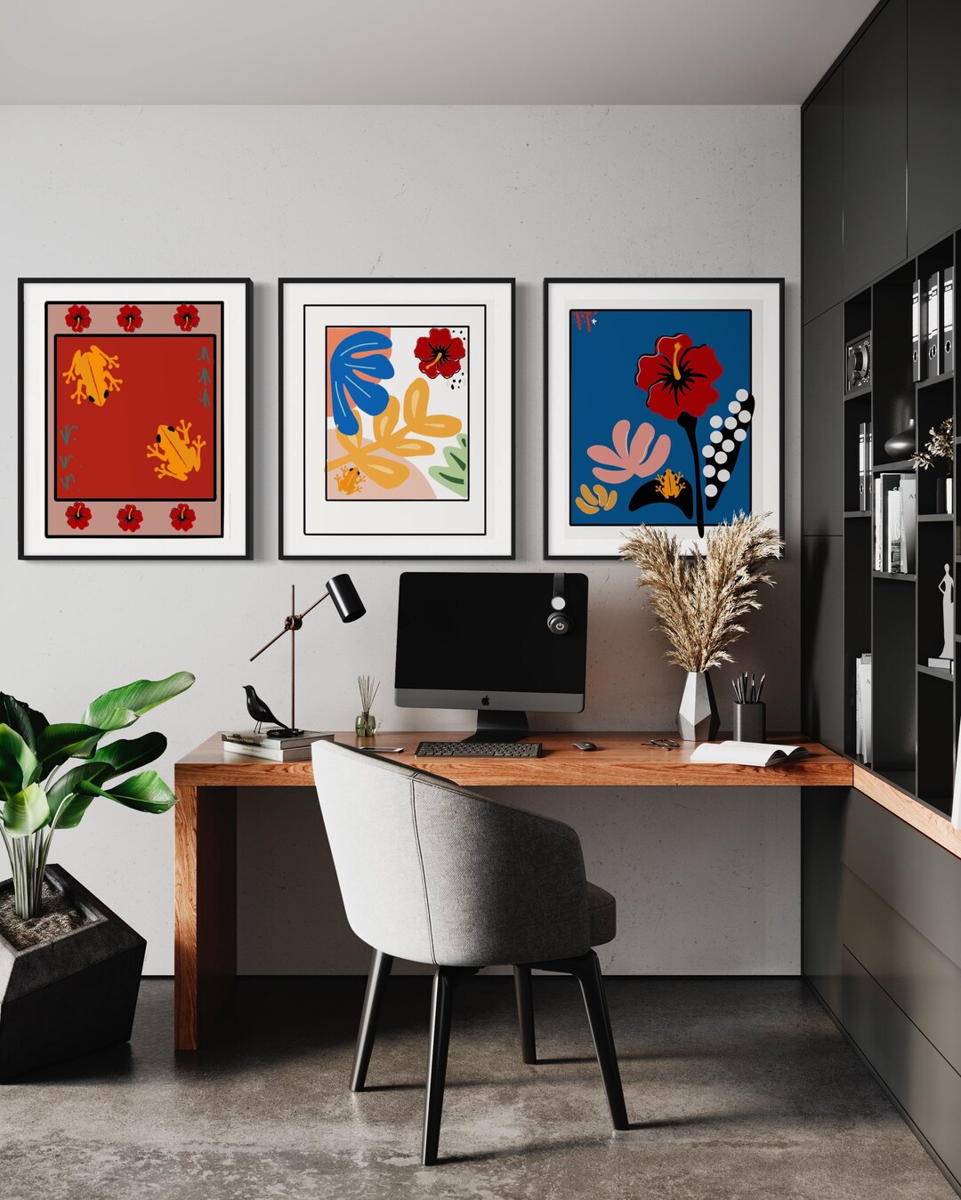 Set of 3 Modern Botanical Art Prints | Puerto Rico Tropical Wall Decor ...