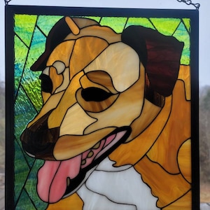 Custom Stained Glass Dog Portrait - Etsy