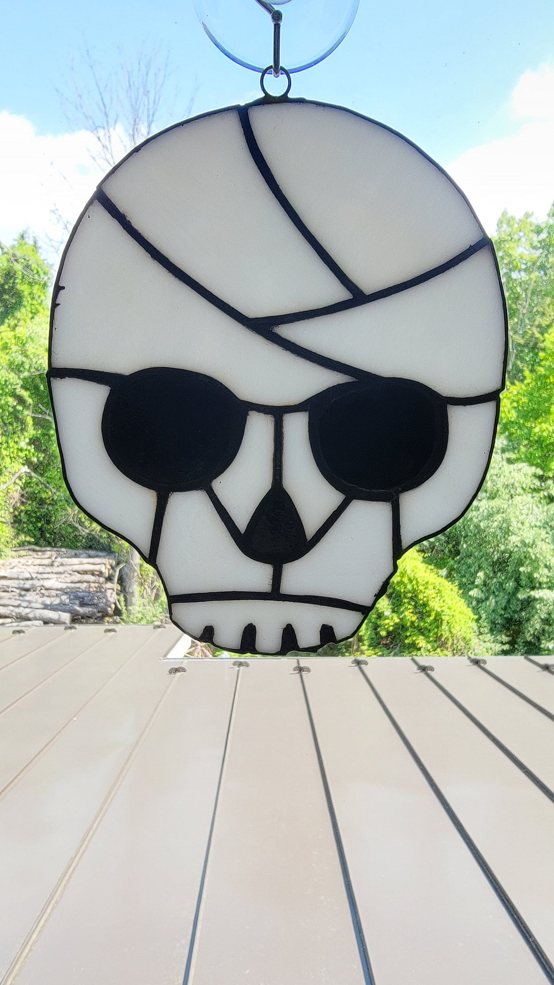 Skull Sun Catcher - Etsy