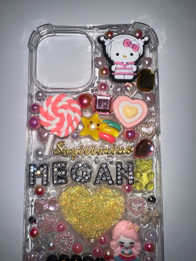 Y2K Phone Case,custom Name and Zodiac Sign Junk Phone Case, With Beaded ...