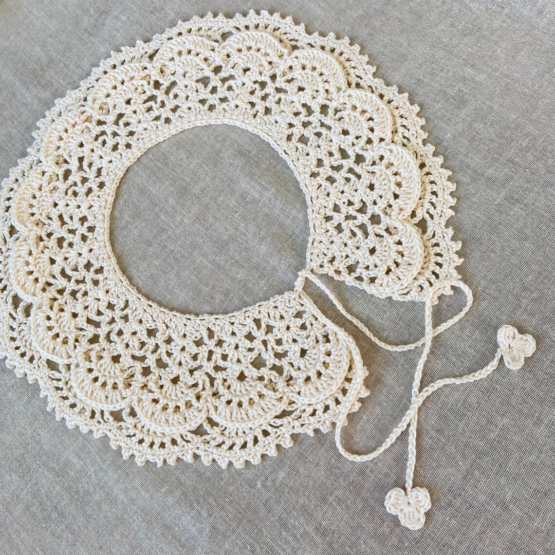 Lace Collar for Woman or Girl, Hand Crocheted Collar, 2 Sizes Available ...