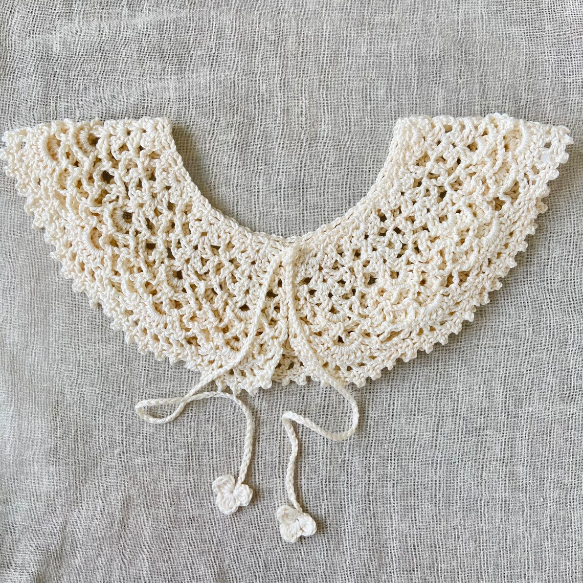 Lace Collar for Woman or Girl, Hand Crocheted Collar, 2 Sizes Available ...
