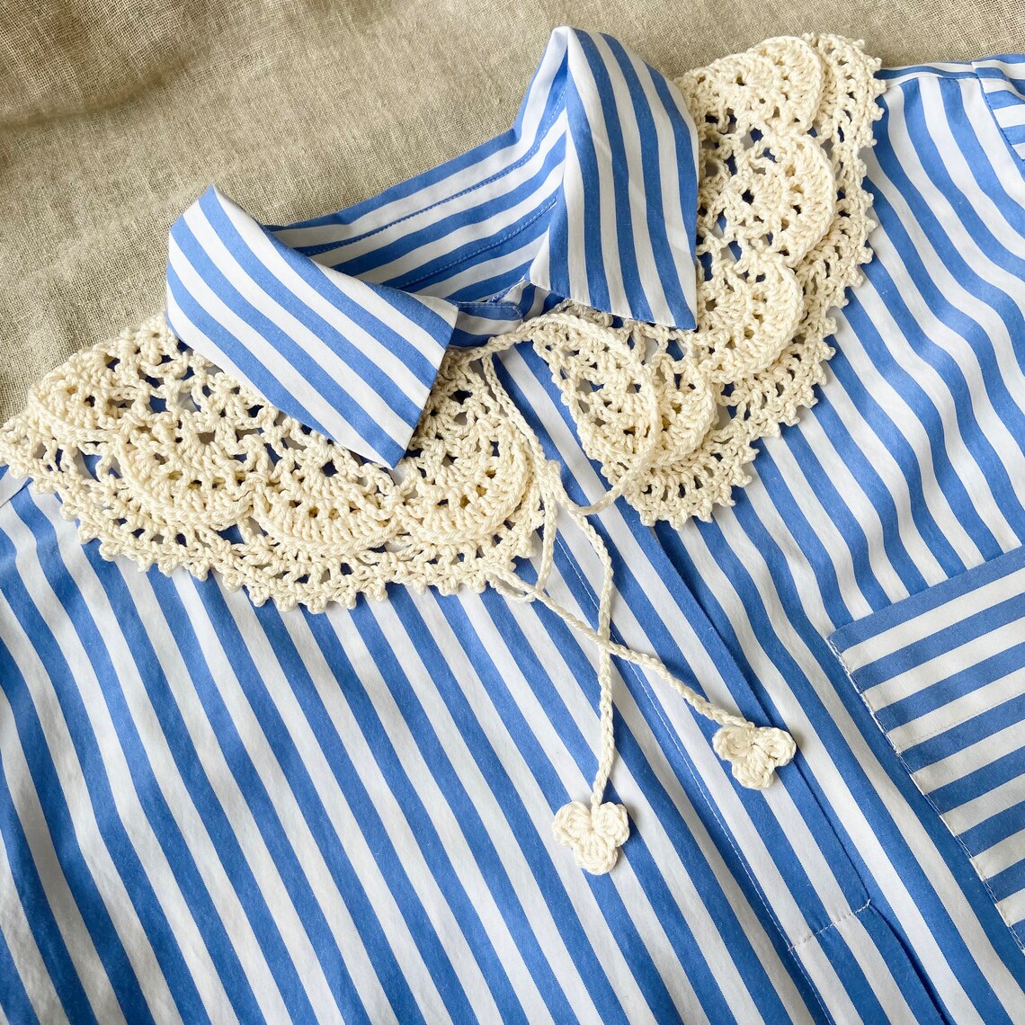 Lace Collar for Woman or Girl, Hand Crocheted Collar, 2 Sizes Available ...