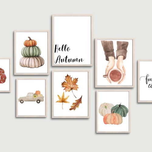 Printable Fall Art Prints Set of 8 Fall Set Fall Bundle - Etsy