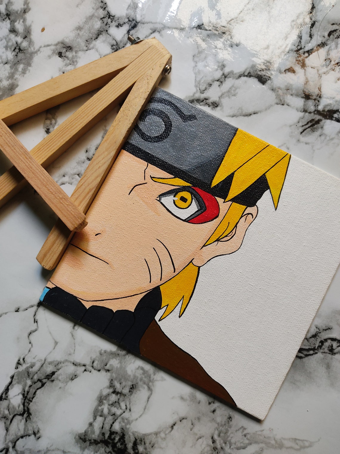 Hand Painted Anime Character Acrylic Painting on Canvas Board for Home ...