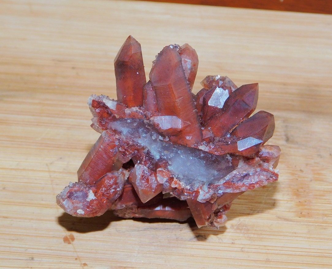 Red Hematite Quartz Crystals Mineral Specimen - Etsy