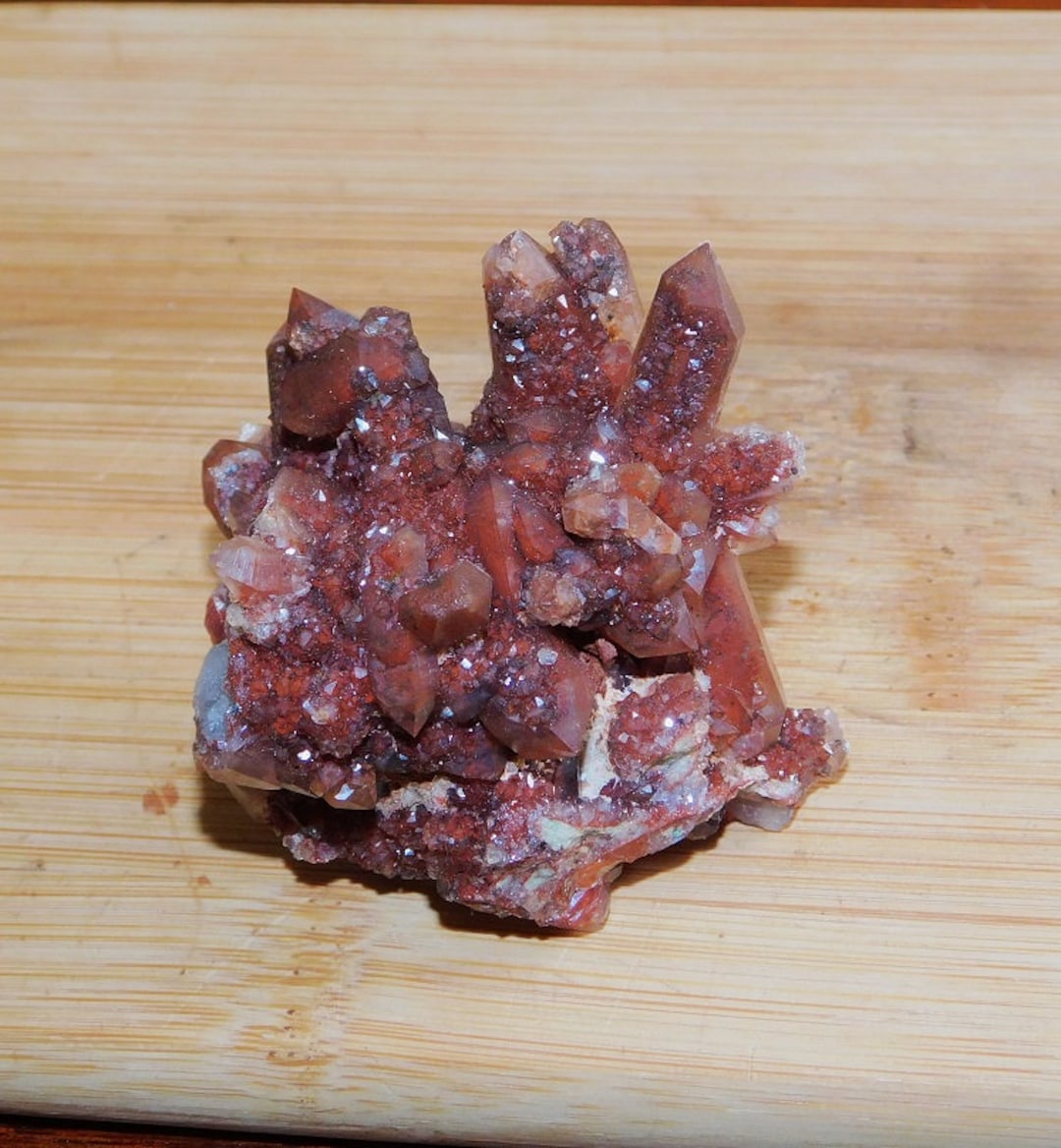 Red Hematite Quartz Crystals Mineral Specimen - Etsy