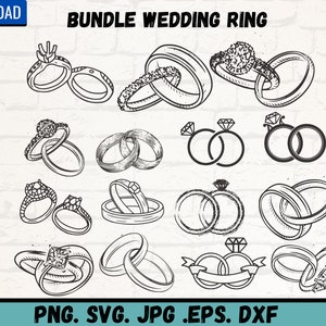 Wedding Ring Svg, Wedding Ring Clipart, Ring Cut Files, Ring Silhouette ...
