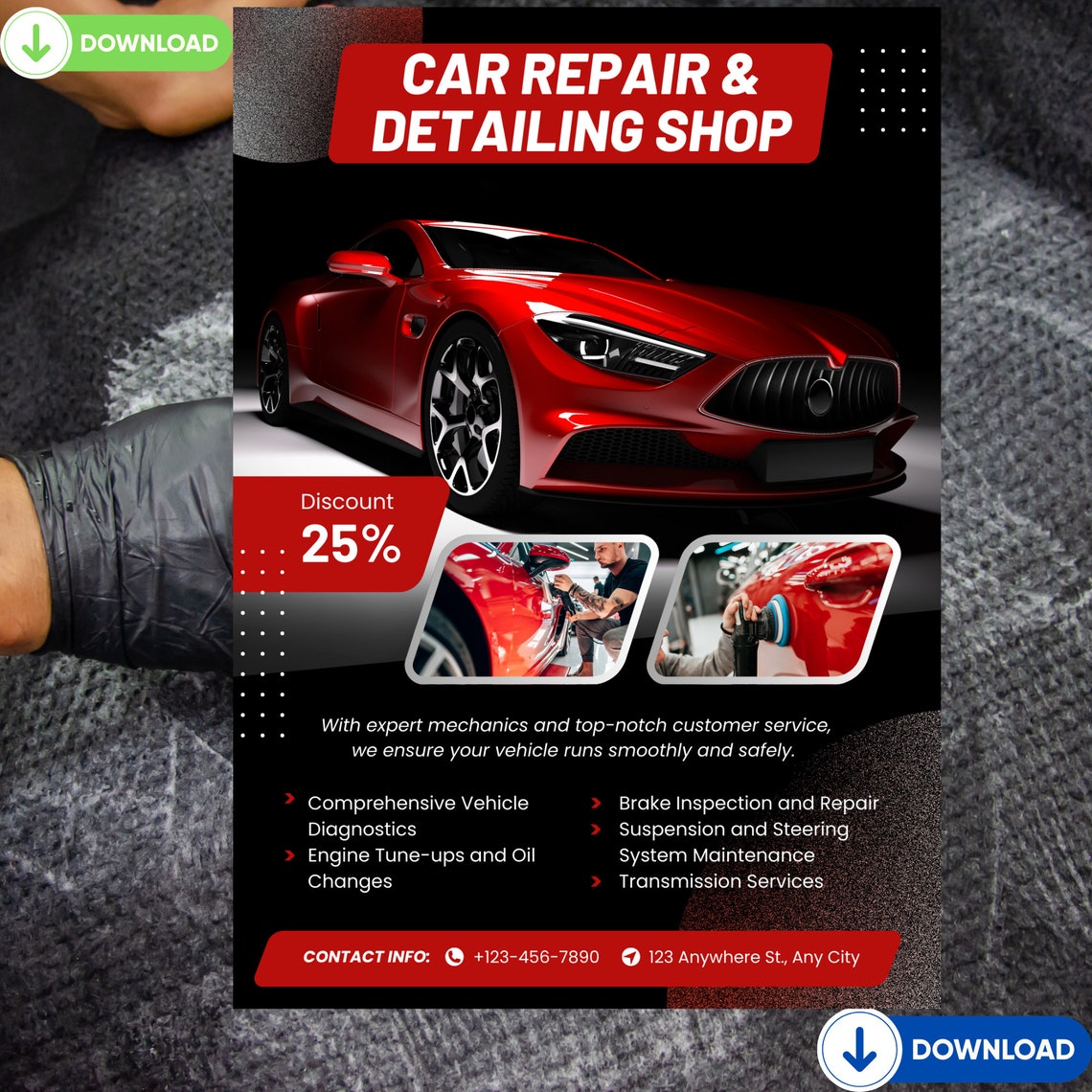 Car Detailing Flyer, Car Wash Flyer, Vehicle Services Flyer, , Social ...