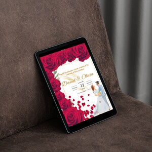 Red Wedding Invitation Template, Red Rose Invitation,invitations ...
