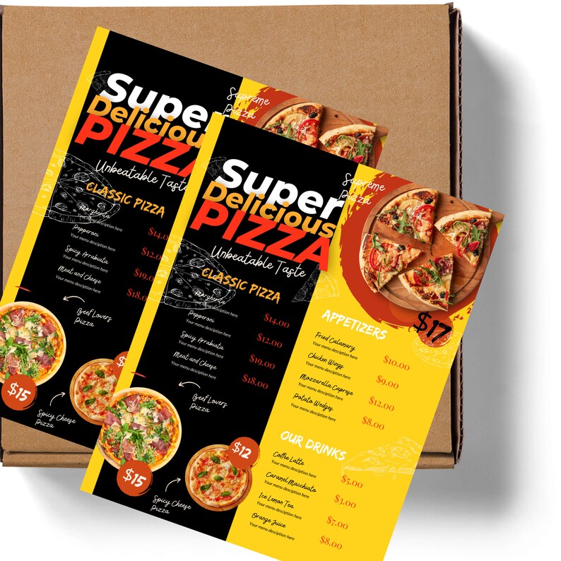 Pizza Flyer Template, Printable Dinner Flyer, Food Flyer Template ...