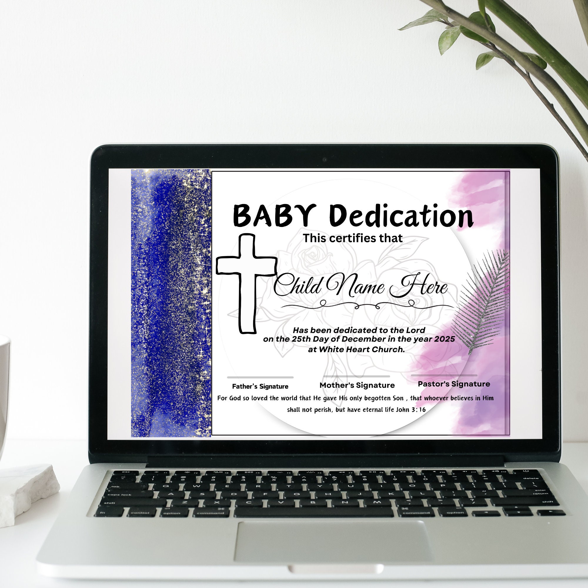 Child Dedication Certificate, Baby Dedication Certificate, Printable ...