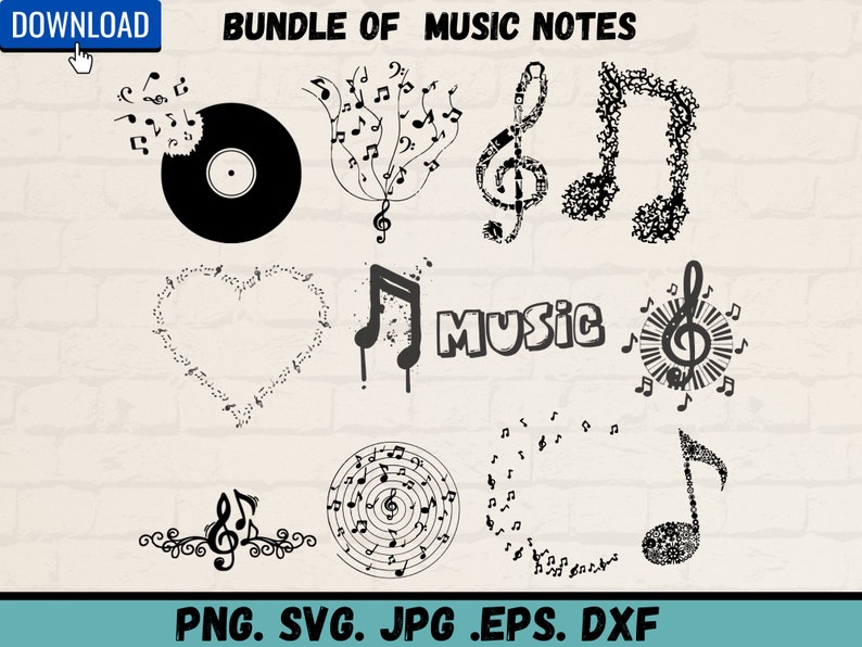 Music Notes SVG, Music Notes PNG, Music Note, Music Notes SVG /cut ...