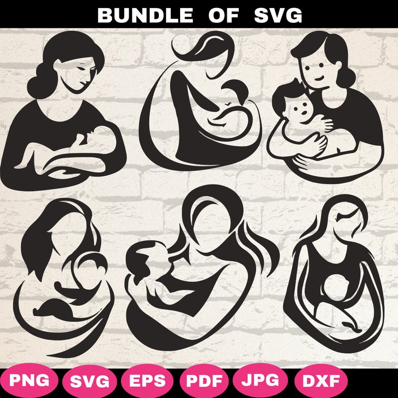 Mother and Child Svg - Etsy