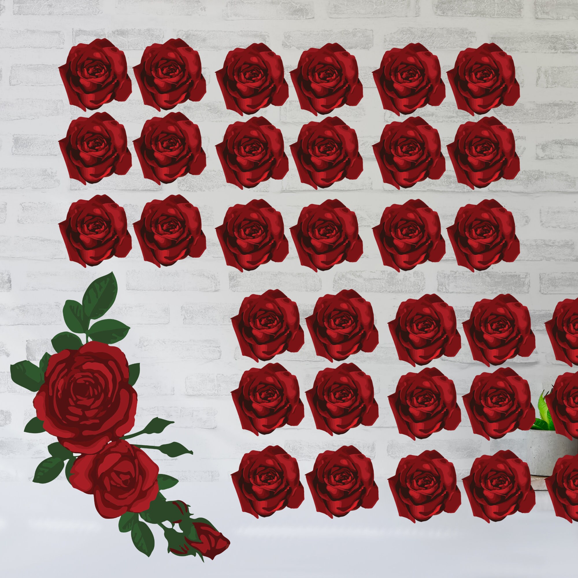 Red Rose Clipart Red Rose Svg Rose Svg Bundle Red Rose Png Bouquet Svg ...