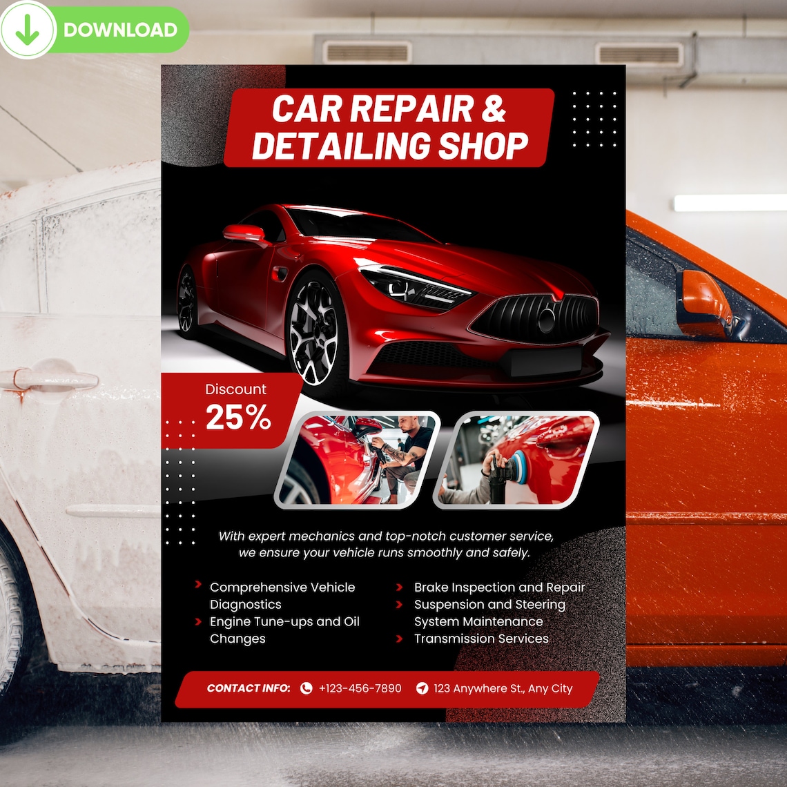 Car Detailing Flyer, Car Wash Flyer, Vehicle Services Flyer, , Social ...